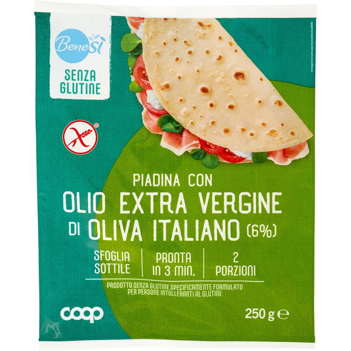 Piadina con olio extra vergine di oliva italiano COOP - BENE SI' 250 G ...