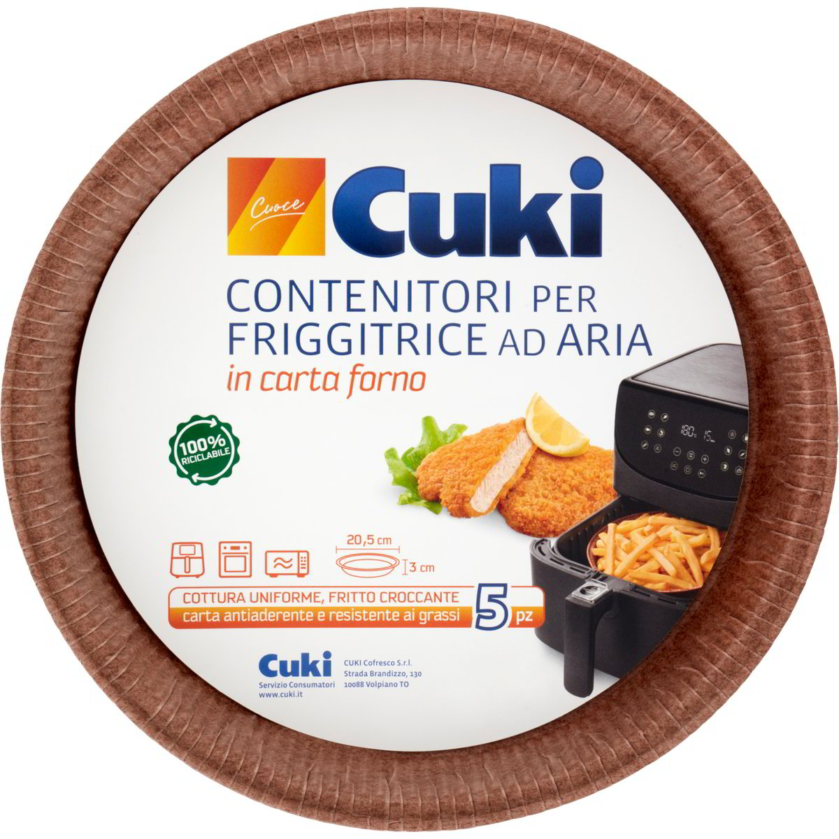 Carta forno per friggitrice ad aria 20,5cm x5 CUKI 1 PZ - Coop Shop