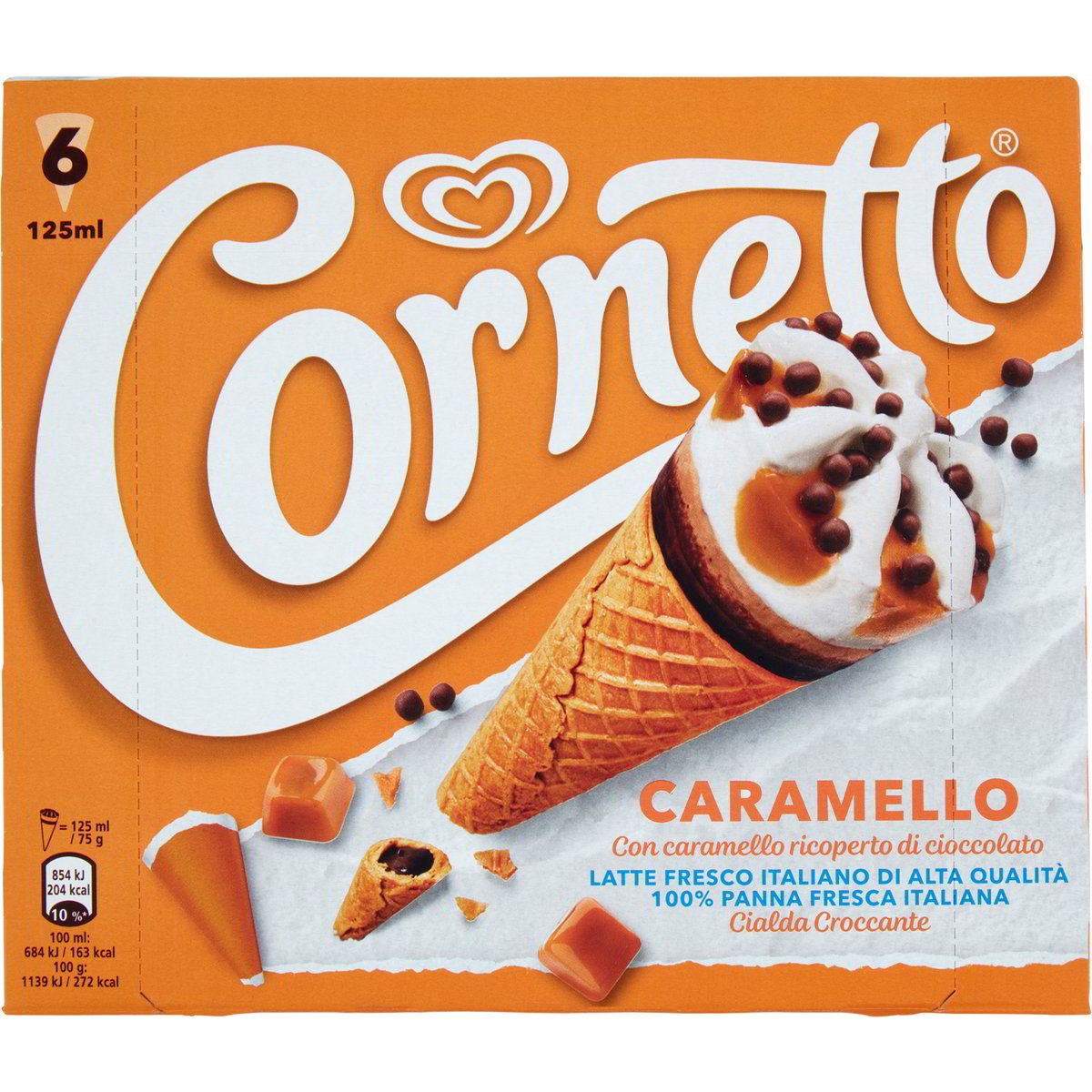 Cornetto panna fresca e caramello x6 ALGIDA 6 X 75 G - Coop Shop