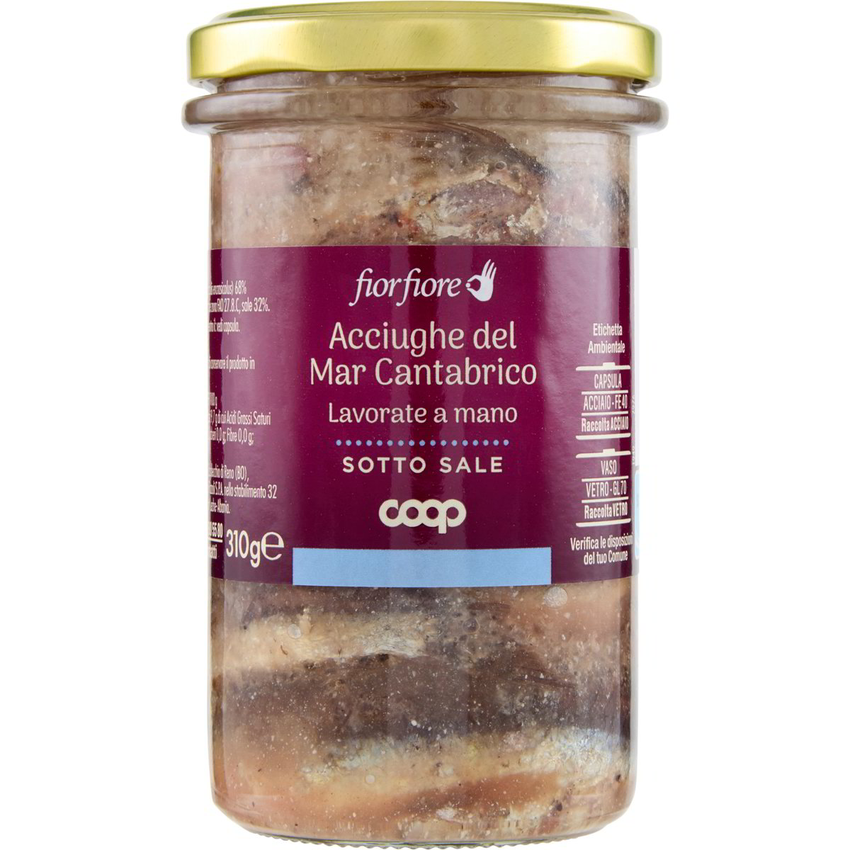Acciughe del mar cantabrico sotto sale COOP - FIOR FIORE 310 G - Coop Shop