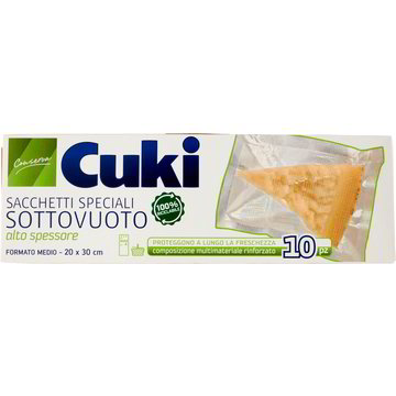 Sacchetti speciali sottovuoto x10 cm20x30 CUKI 1 PZ - Coop Shop