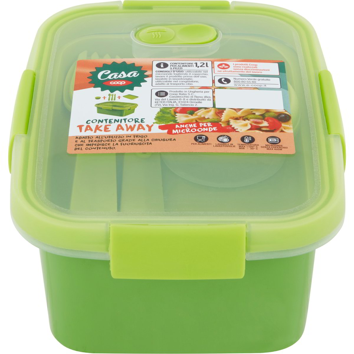 Contenitore take away rettangolare con alette 1,4l COOP - CASA 1 PZ ...