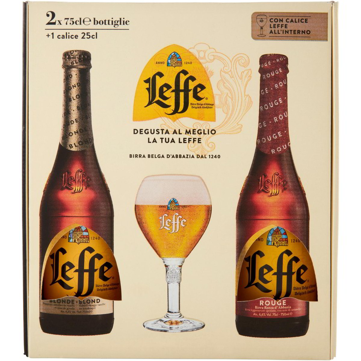 Birra bionda e rossa belga d'abbazia doppio malto LEFFE 2 X 750 ML ...
