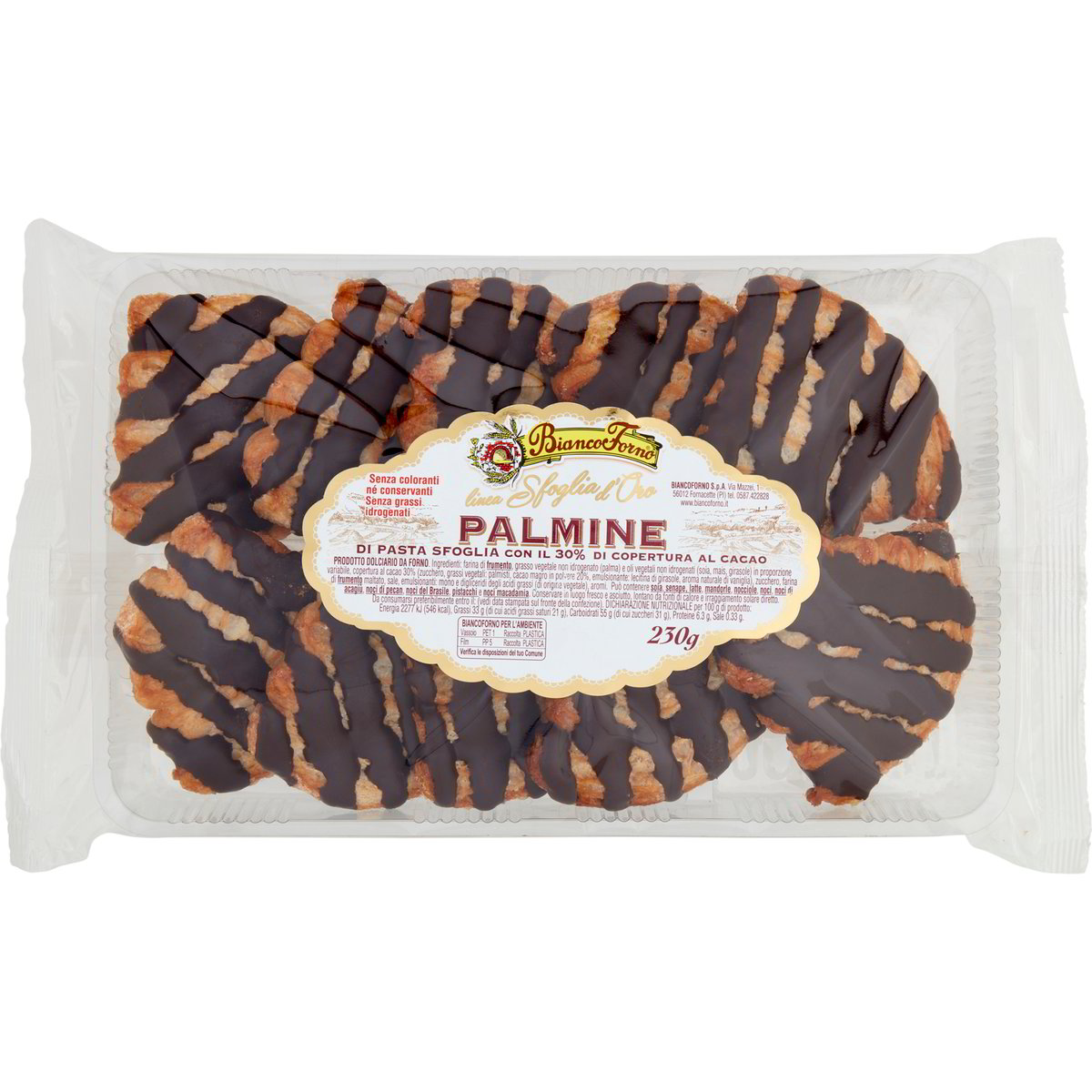 Pasticcini palmine ricoperte al cacao BIANCOFORNO 230 G - Coop Shop