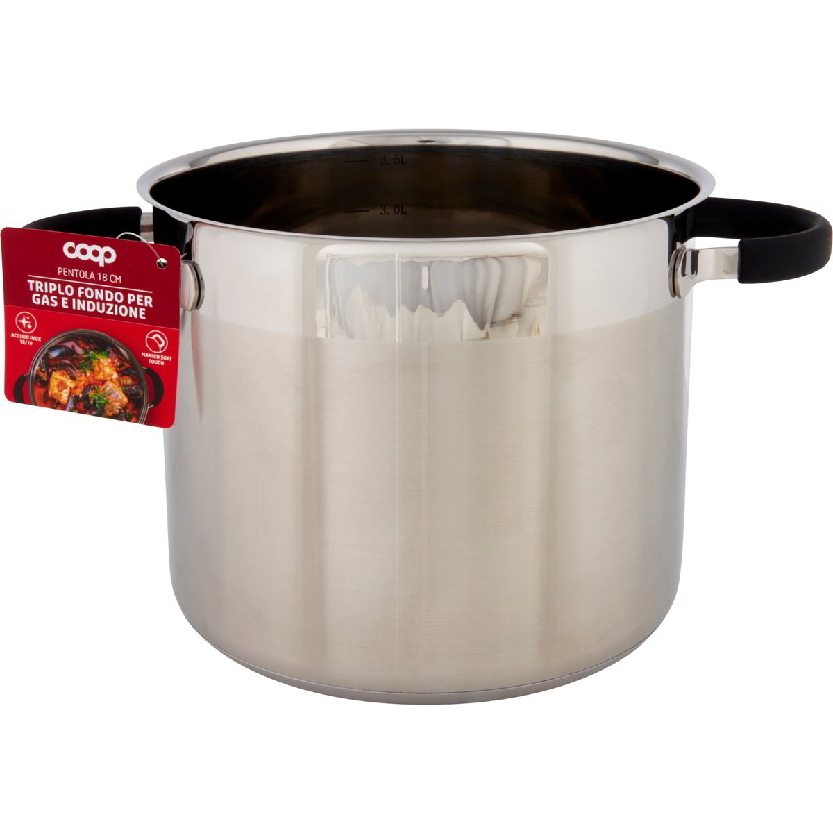 Pentola acciaio triplo fondo gas e induzione 18 cm COOP 1 PZ - Coop Shop Pentola acciaio triplo fondo gas e induzione 18 cm COOP 1 PZ - Coop Shop