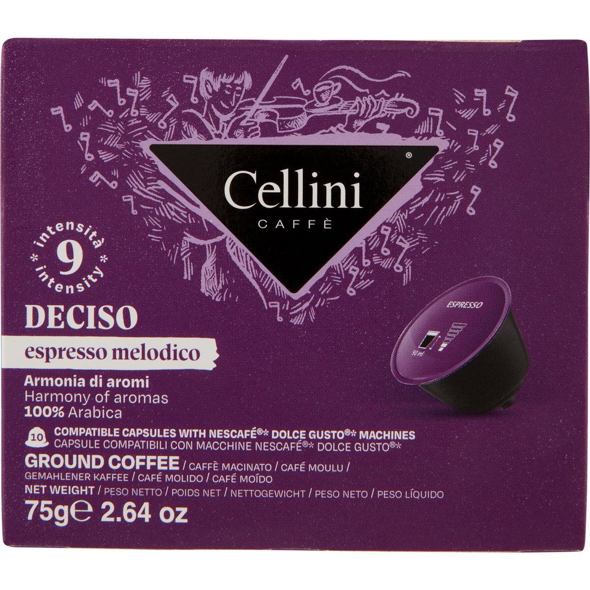 Capsule caffè espresso deciso x10 CELLINI 75 G - Coop Shop