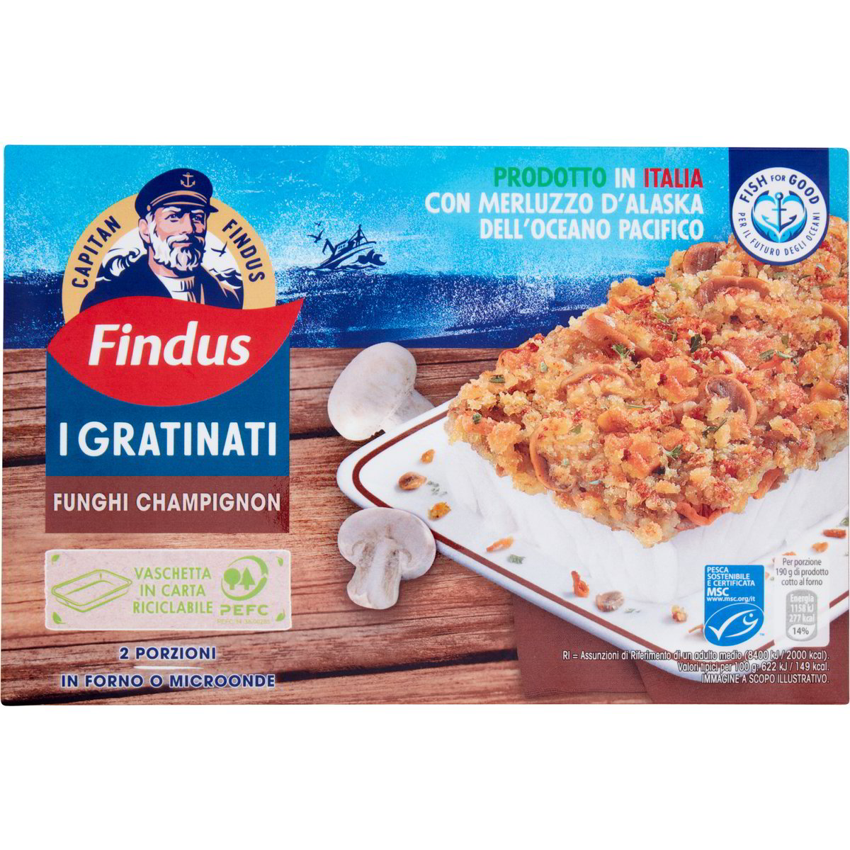 Merluzzo d'alaska con funghi champignon gratinato FINDUS 380 G - Coop Shop