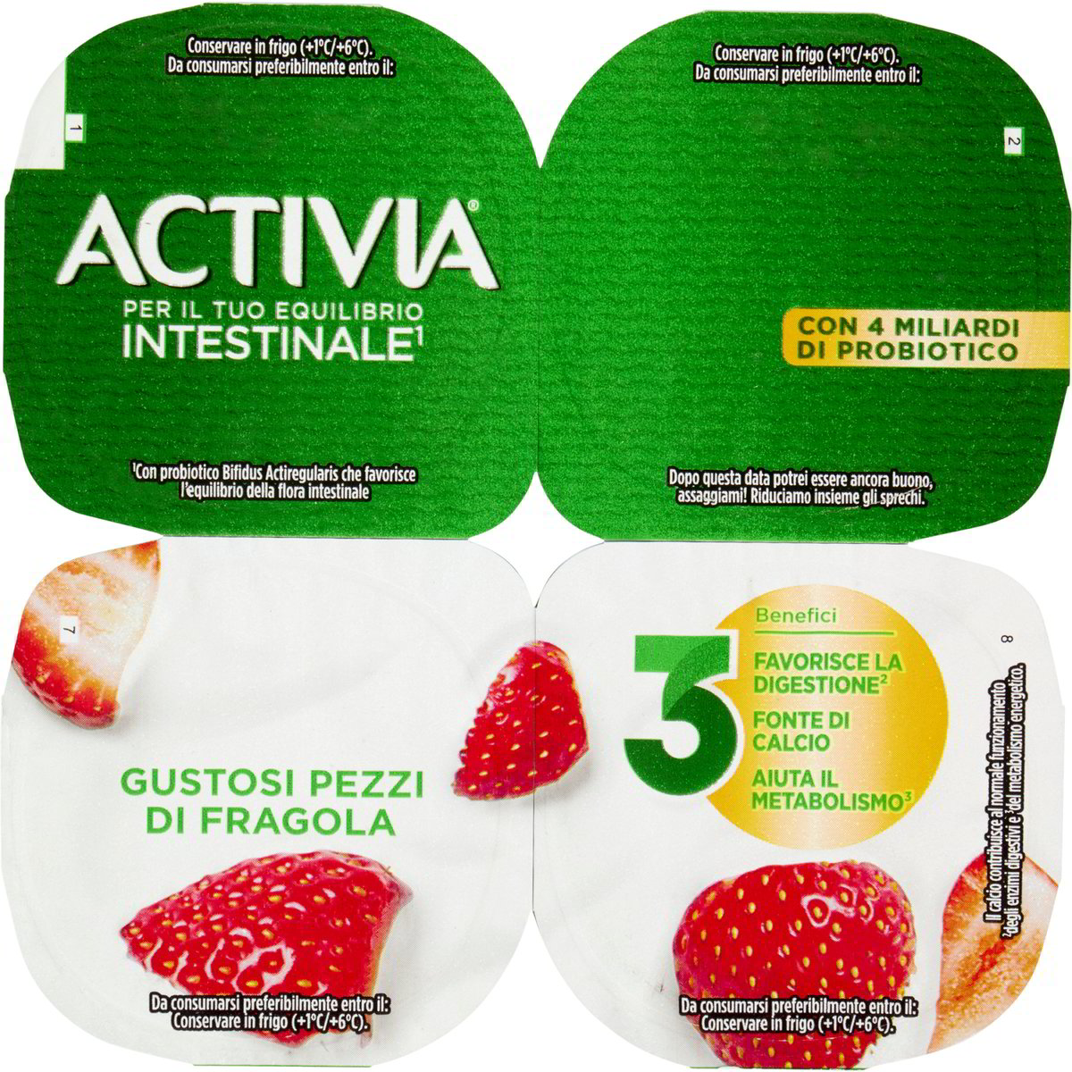 Yogurt activia con fragola in pezzi ACTIVIA 4 X 125 G - Coop Shop