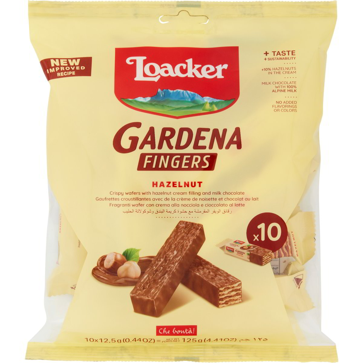 Wafer fingers hazelnut LOACKER 10 X 12,5 G - Coop Shop
