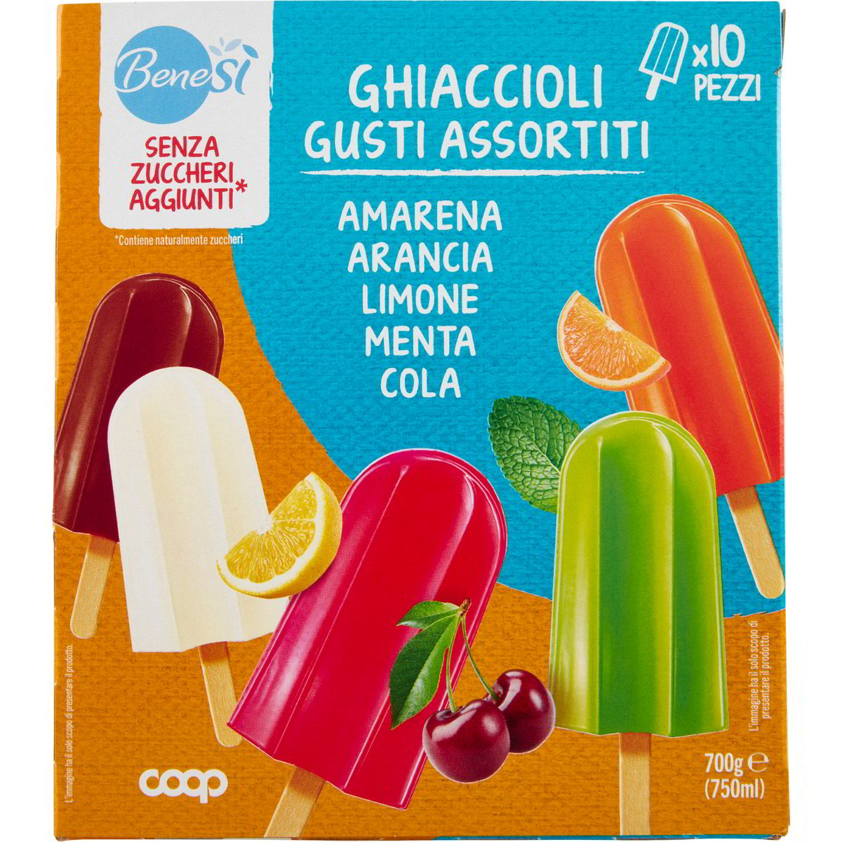 Ghiaccioli assortiti senza zucchero COOP - BENE SI 10 X 75 ML - Coop Shop