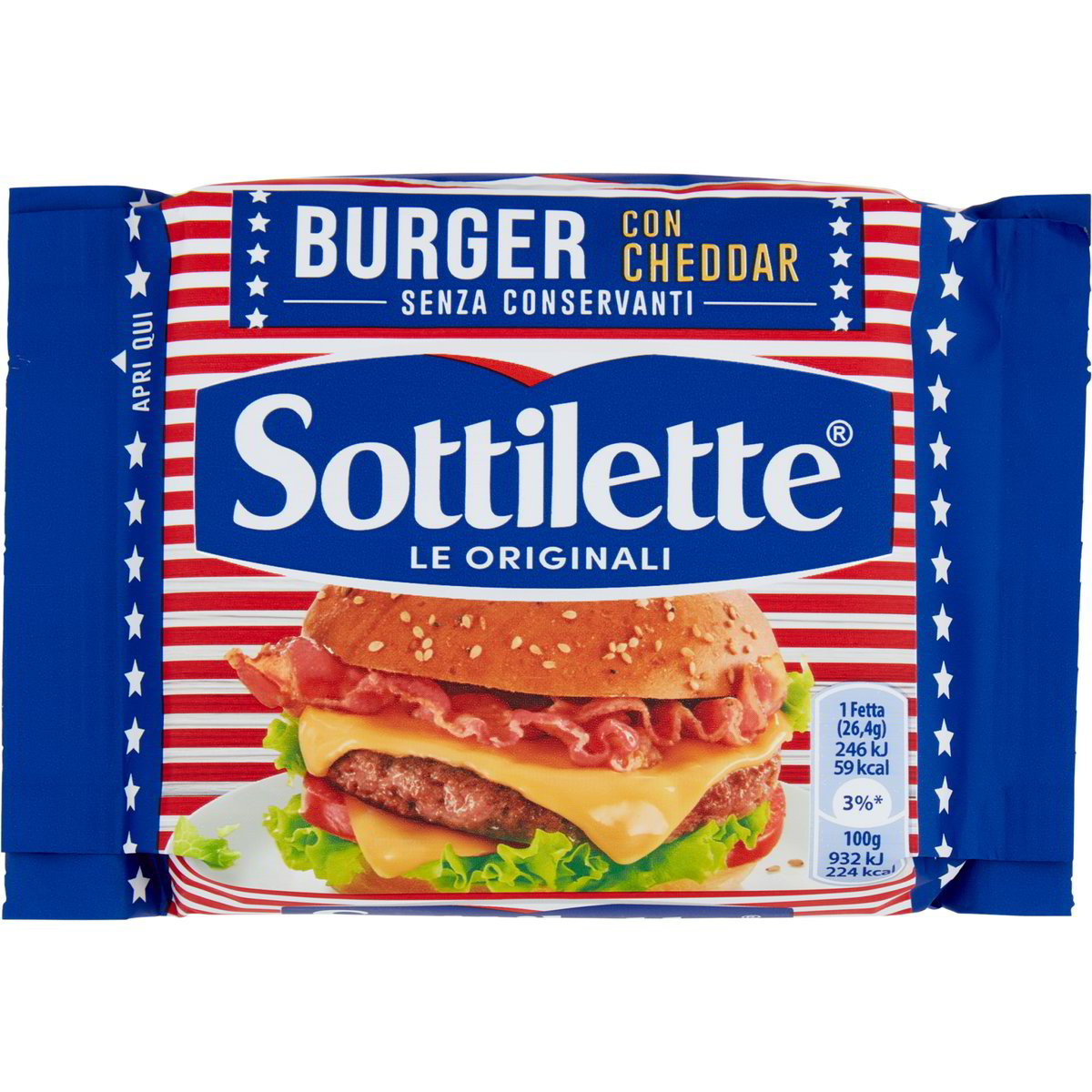 Sottilette burger con cheddar SOTTILETTE 185 G - Coop Shop