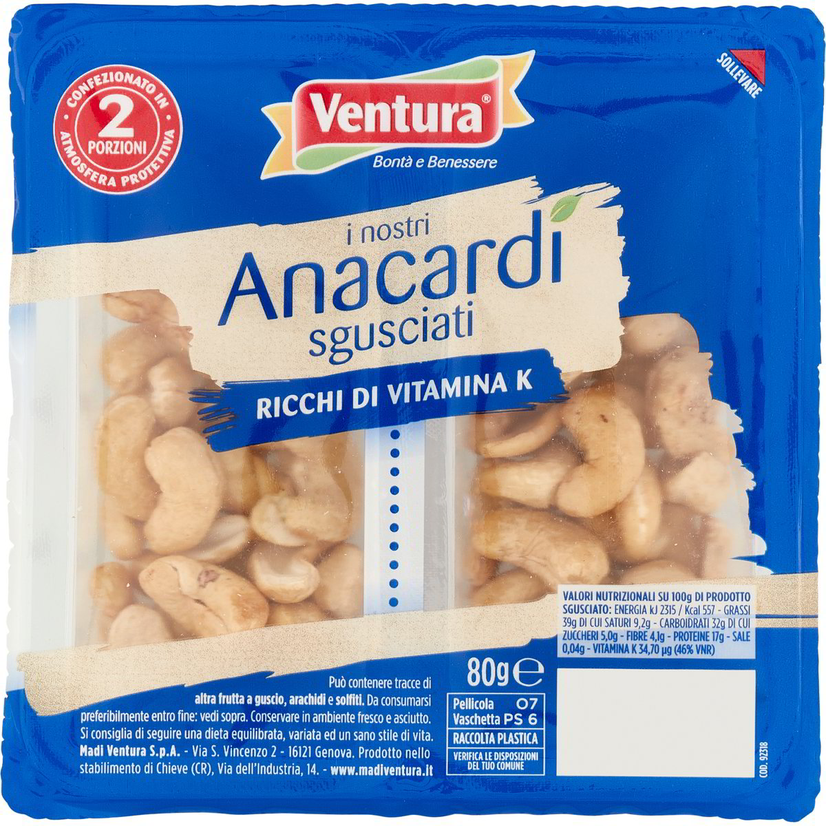 Anacardi sgusciati VENTURA 80 G - Coop Shop