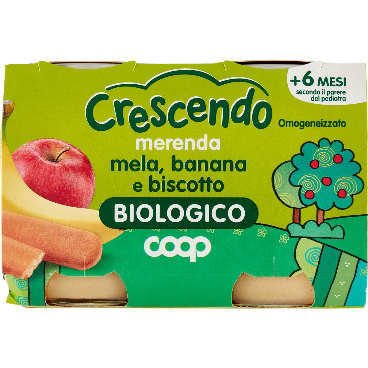 Omogeneizzato mela/banana/biscotto COOP - CRESCENDO 2 X 125 G - Coop Shop