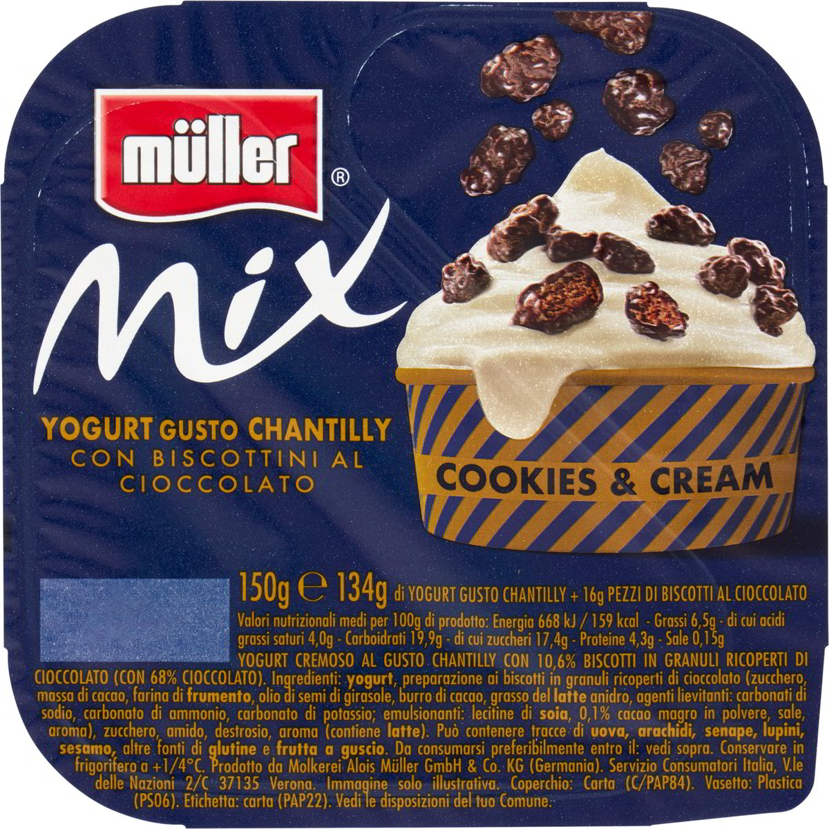 Yogurt intero mix cookies & cream MULLER 150 G - Coop Shop