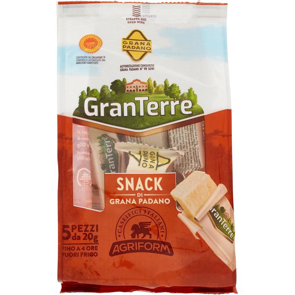 Snack di grana padano DOP AGRIFORM 5 X 20 G - Coop Shop