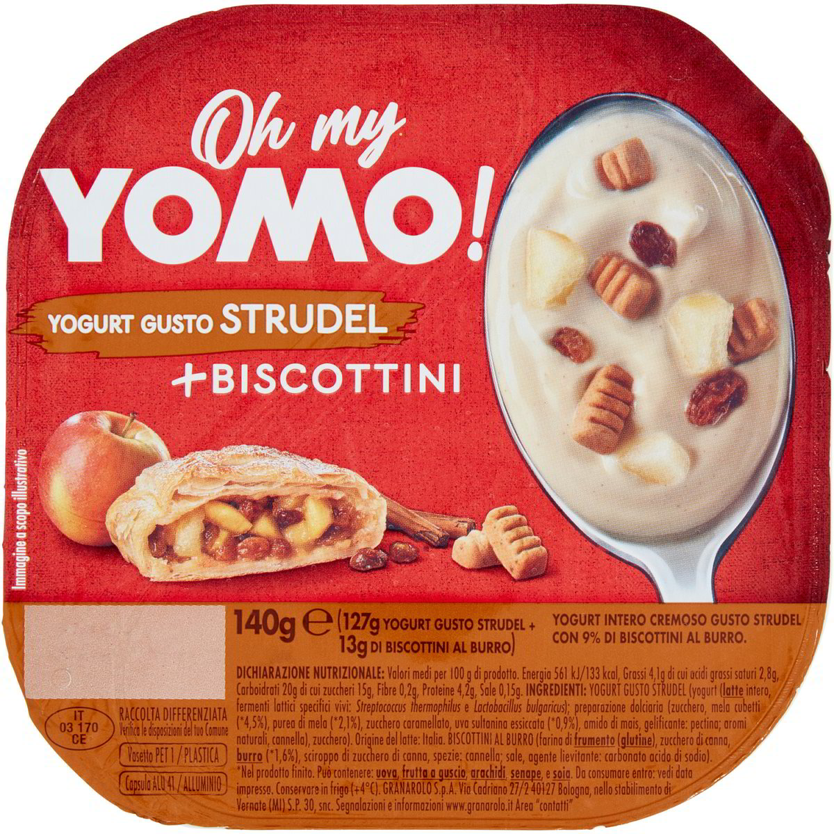 Yogurt gusto strudel con biscottini oh my yomo YOMO 140 G - Coop Shop