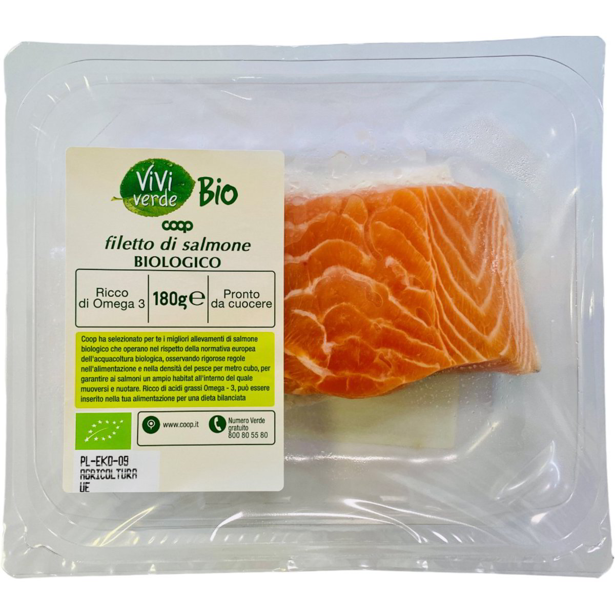 Salmone filetto COOP - VIVI VERDE 180 G - Coop Shop