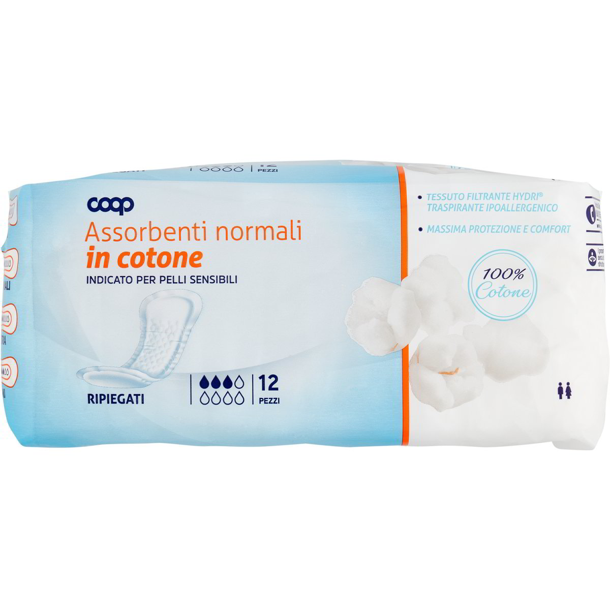 Assorbenti normali in cotone ripiegati x12 COOP 1 PZ - Coop Shop