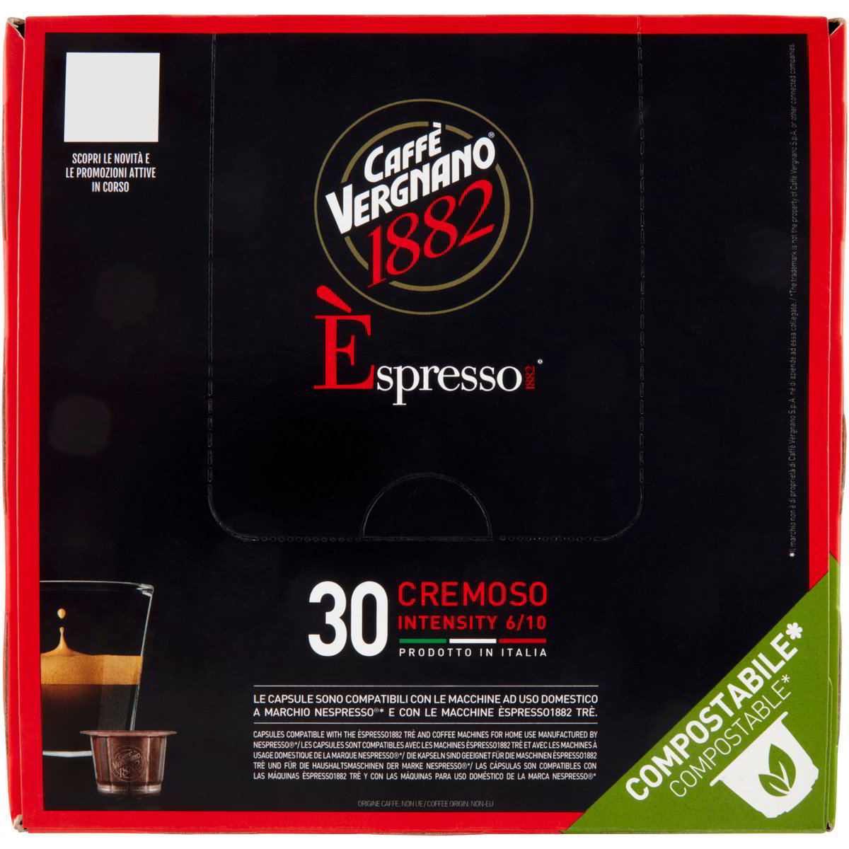 Capsule caffè espresso cremoso VERGNANO 30 X 5 GR - Coop Shop