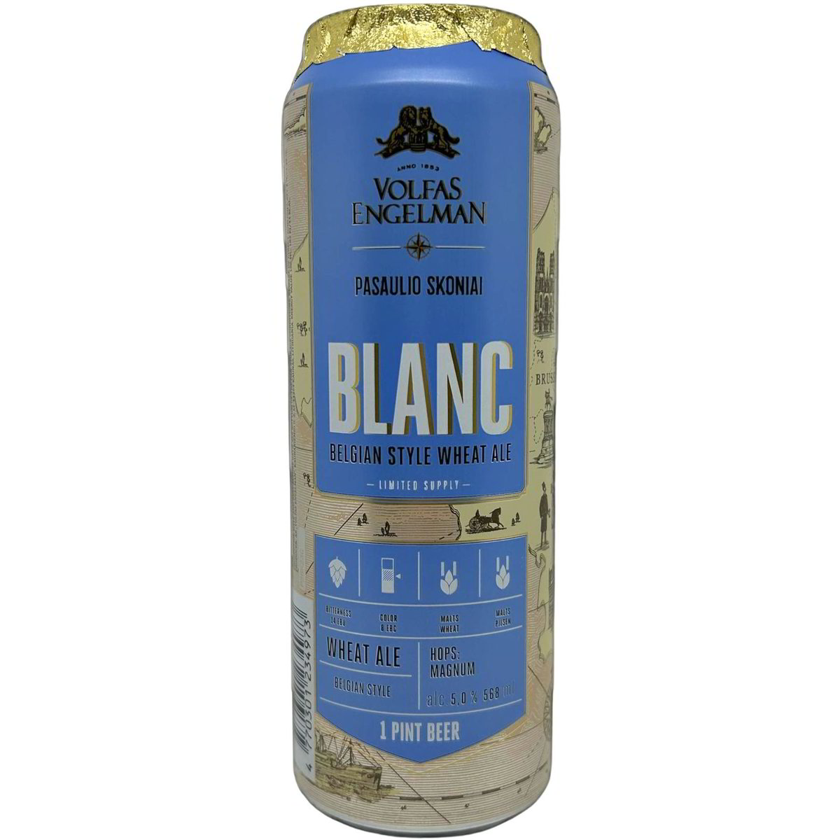 Birra belgian style wheat ale blanc VOLFAS ENGELMAN 568 ML - Coop Shop