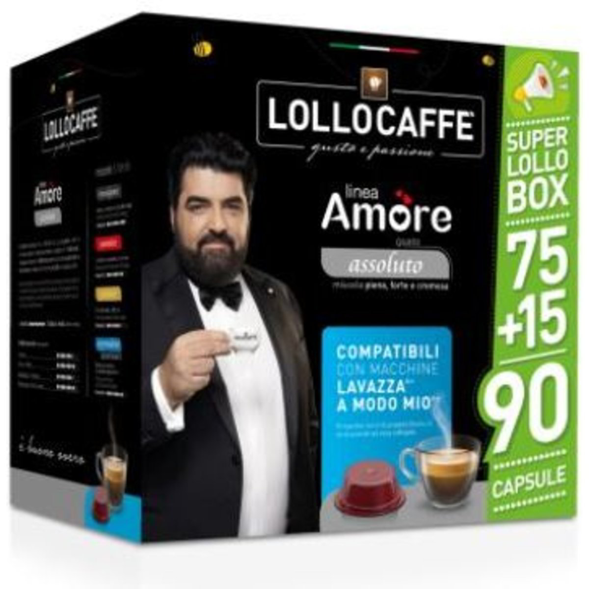 Capsule caffè linea amore assoluto x90 LOLLOCAFFE' - A MODO MIO 1 PZ ...