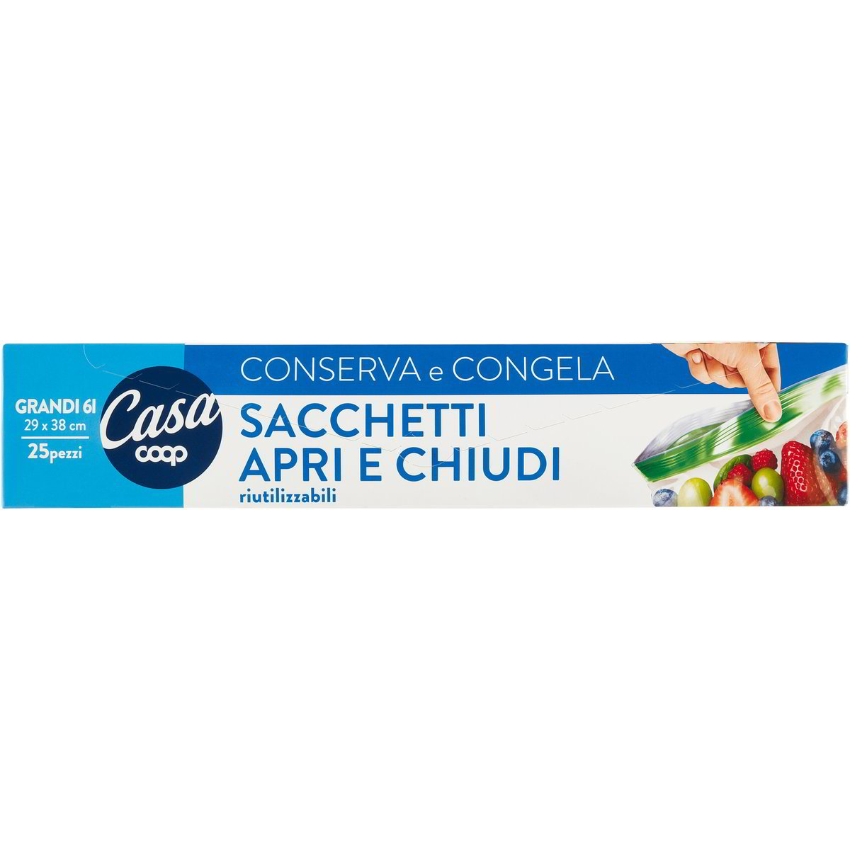 Sacchetti riutilizzabili apri e chiudi grandi x25 COOP - CASA 1 PZ ...