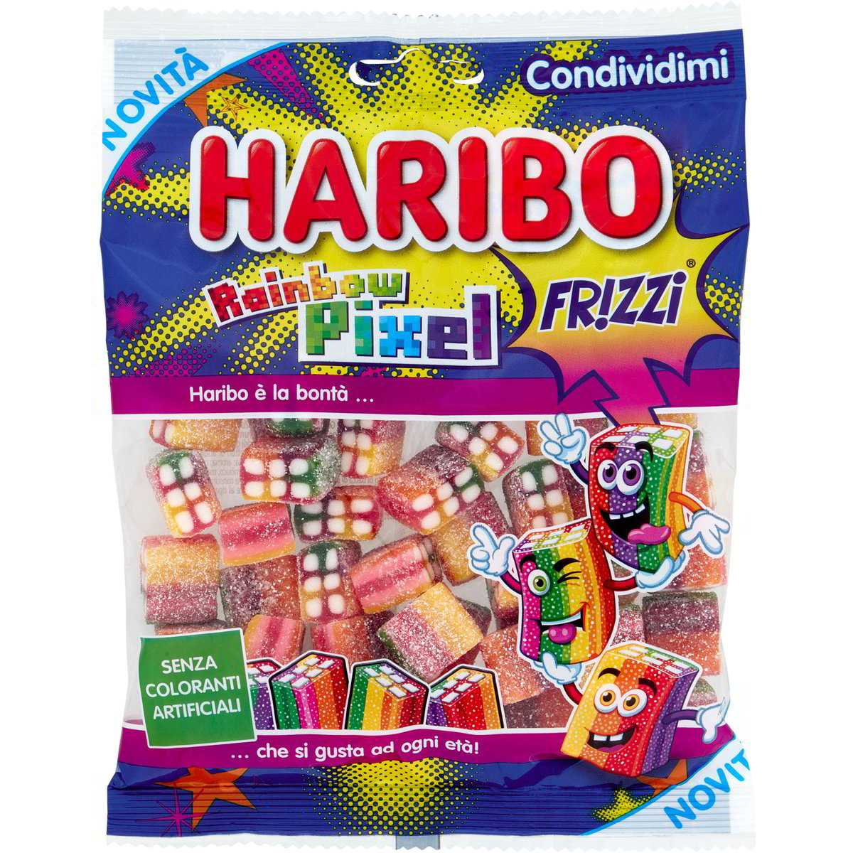 Caramelle gommose frizzanti rainbow pixel HARIBO 160 G - Coop Shop