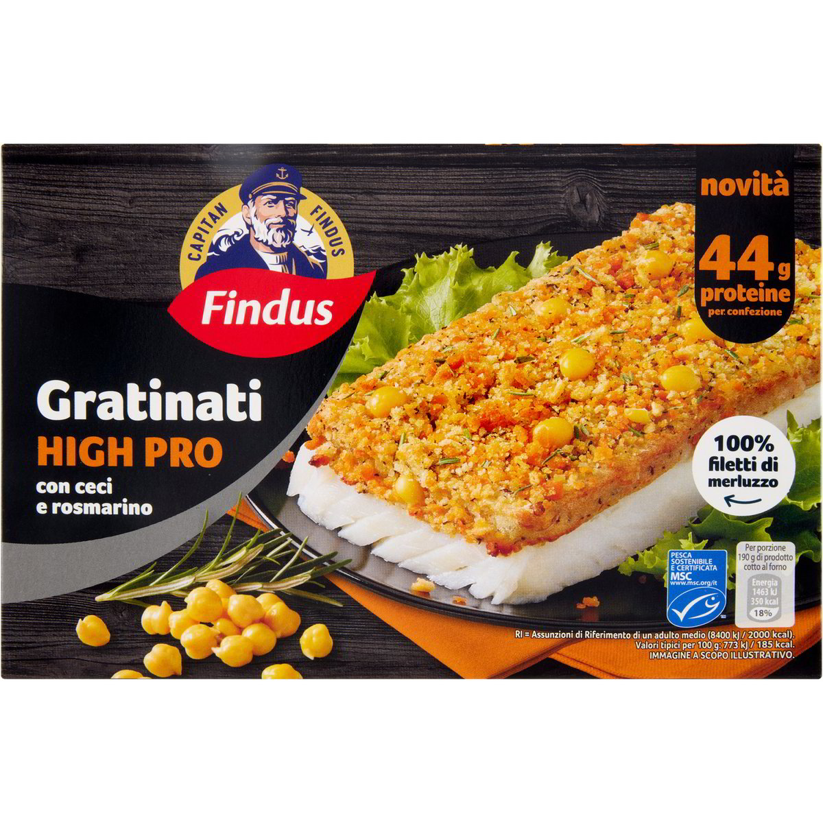 Merluzzo filetti proteici gratinati ceci/rosmarino FINDUS 380 G - Coop Shop