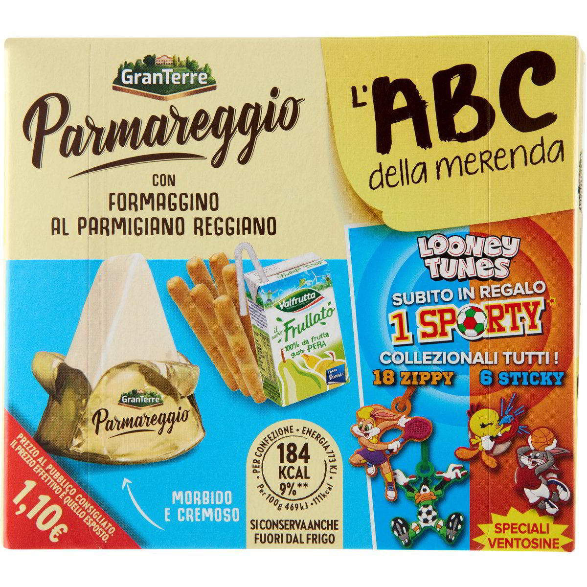 Snack merenda formaggino/grissini/succo di frutta PARMAREGGIO 1 PZ ...