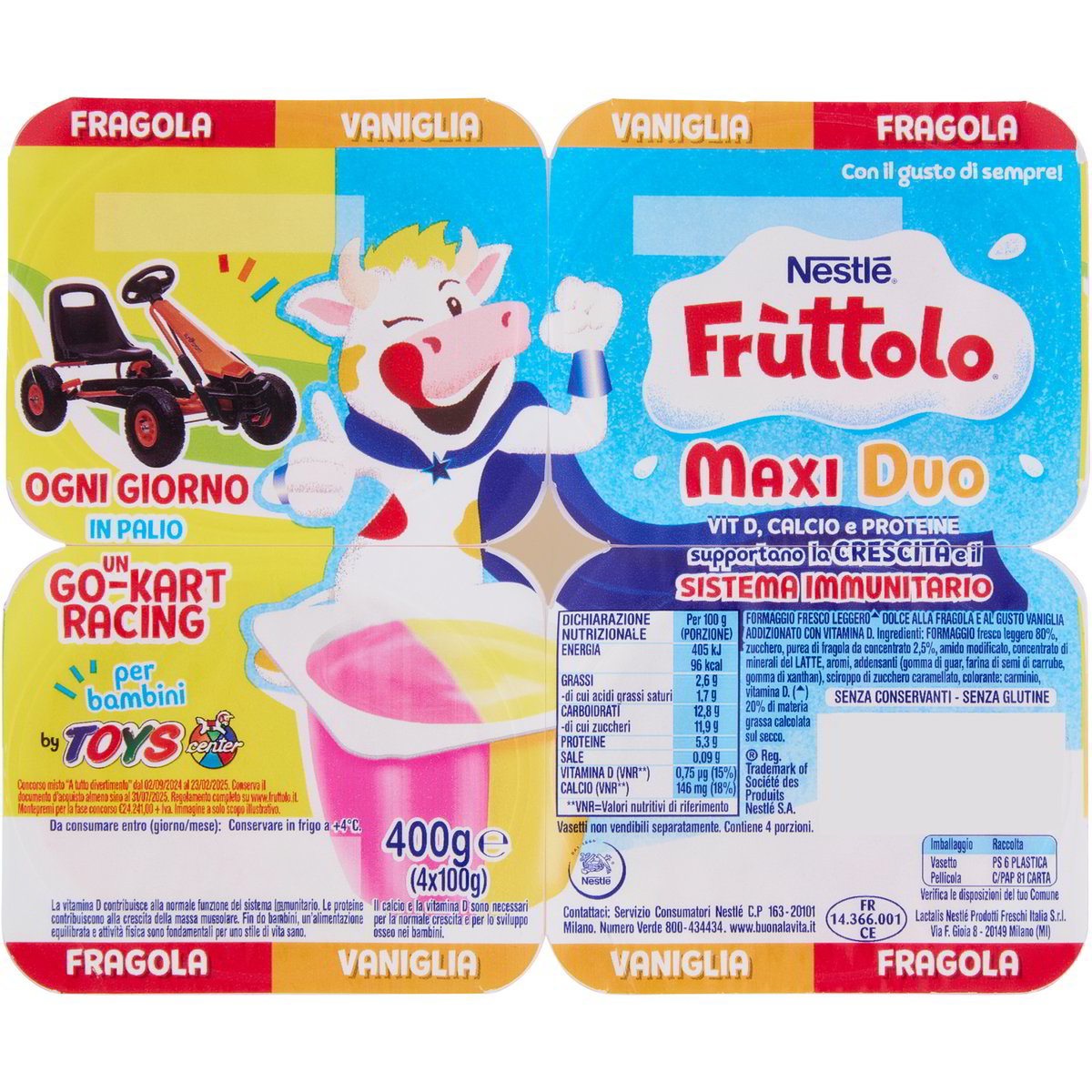 Fruttolo maxiduo fragola vaniglia NESTLÈ 4 X 100 G - Coop Shop