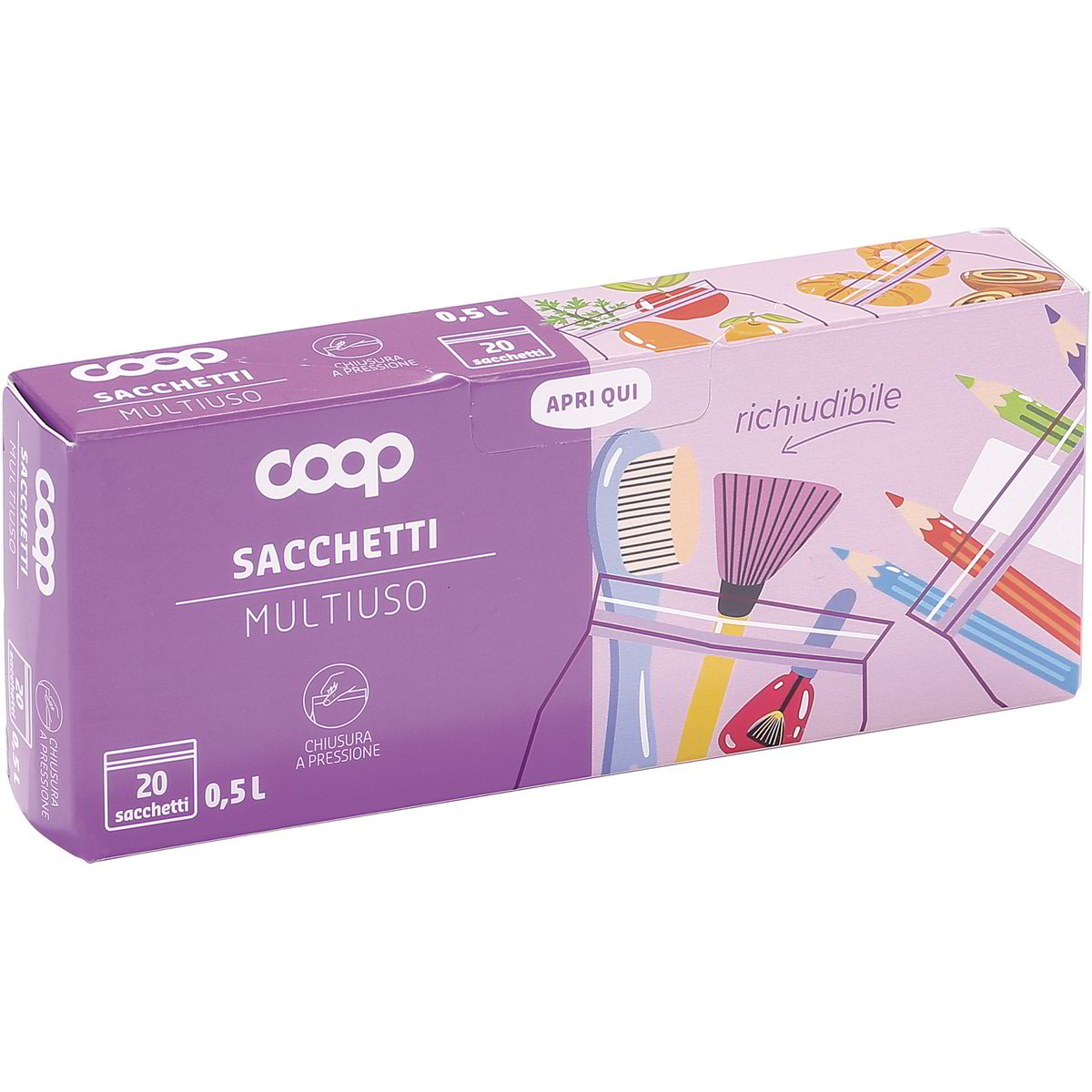 Sacchetti multiuso trasparenti 0,5l x20 COOP 1 PZ - Coop Shop