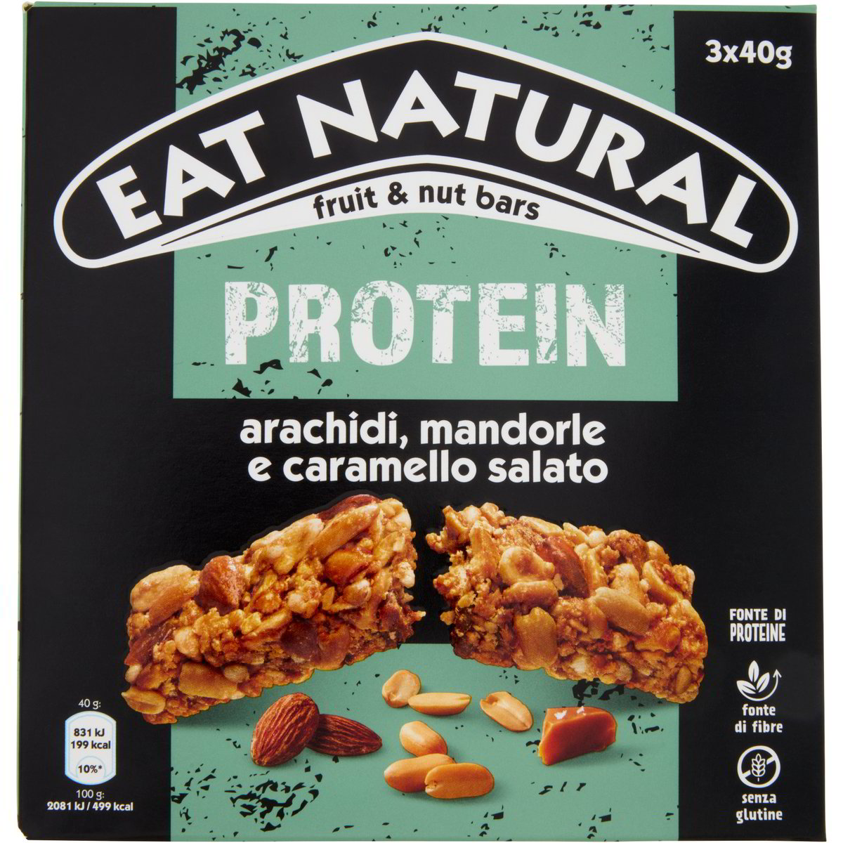 Barretta proteica arachidi/mandorle/caramello sala EAT NATURAL 3 X 40 G ...