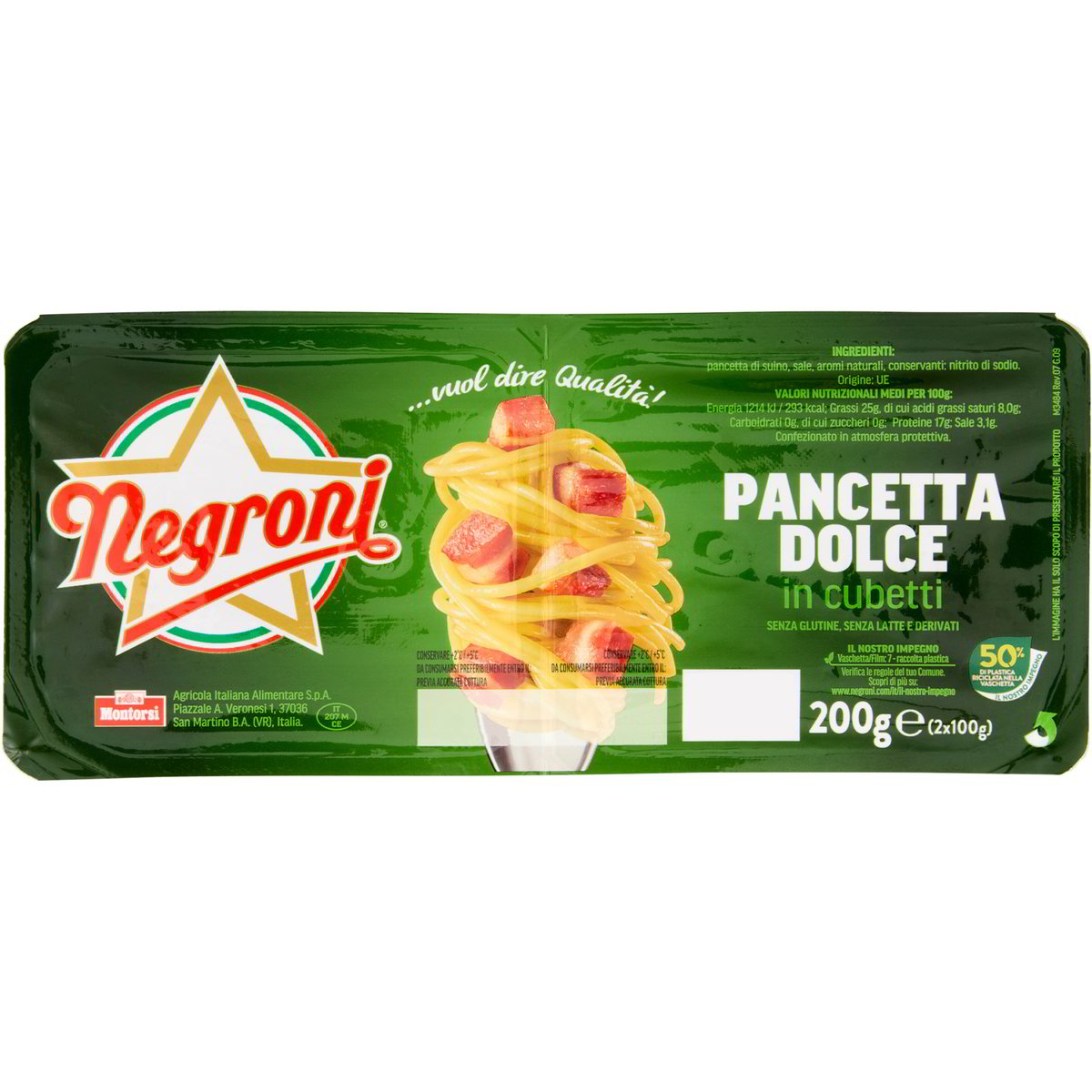 Pancetta dolce amatriciana a cubetti NEGRONI 2 X 100 G - Coop Shop