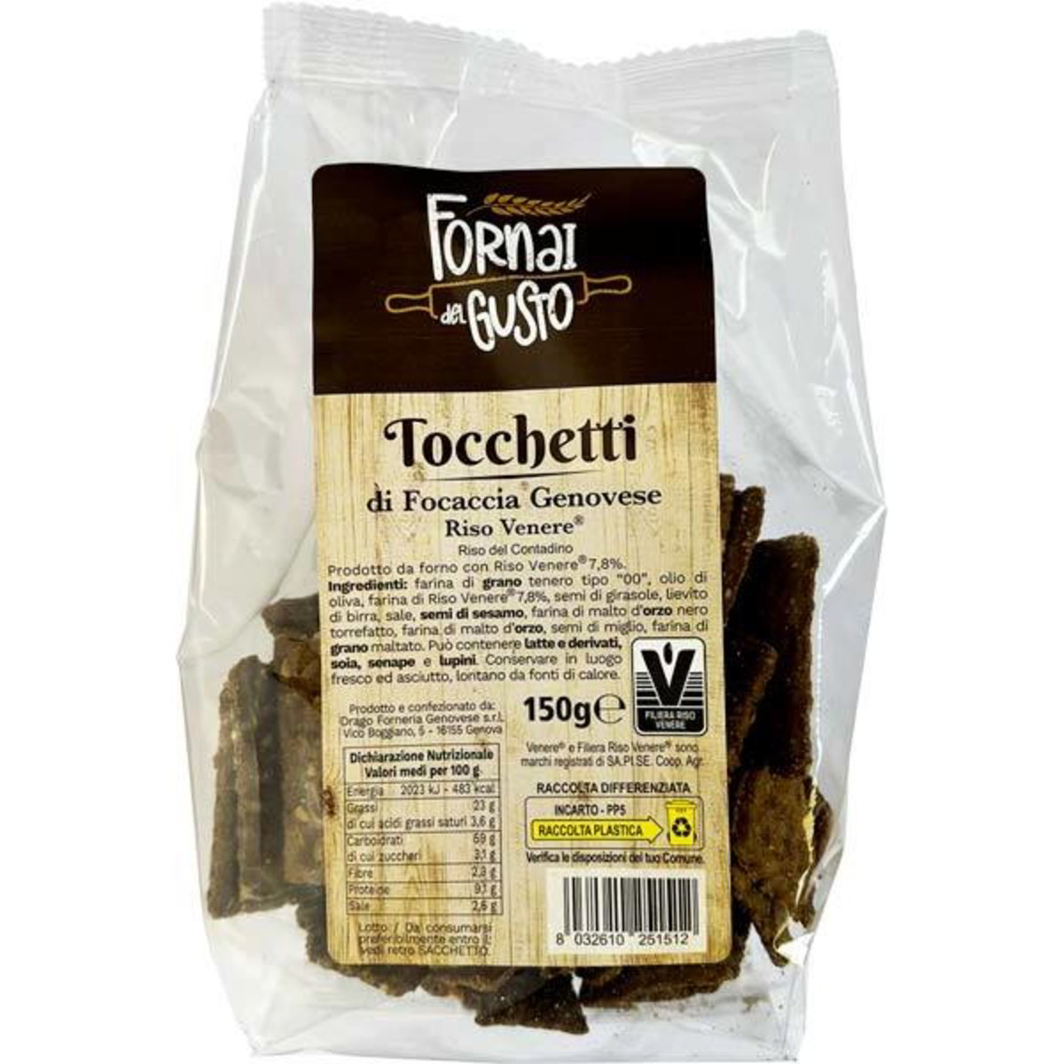 Tocchetti al riso venere FORNAI DEL GUSTO 150 G - Coop Shop