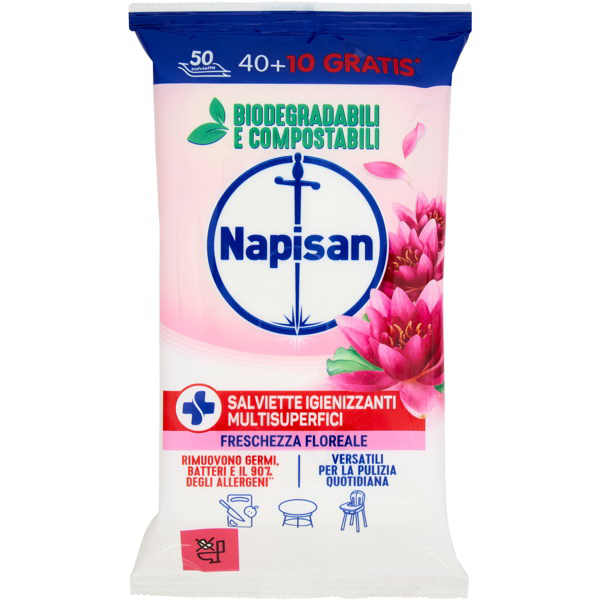 Salviette igienizzanti multisuperficie floreale 50 NAPISAN 1 PZ - Coop Shop