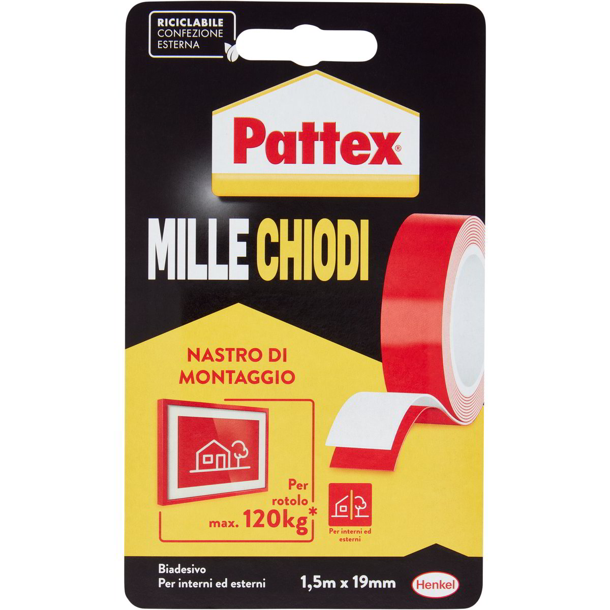 Colla millechiodi nastro biadesivo 19mm 1,5 m PATTEX 1 PZ - Coop Shop