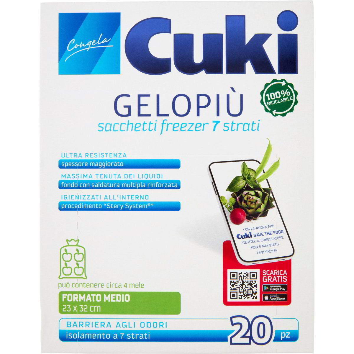 Sacchetti freezer 7 strati medio cm 23 x 32 x20 CUKI 1 PZ - Coop Shop