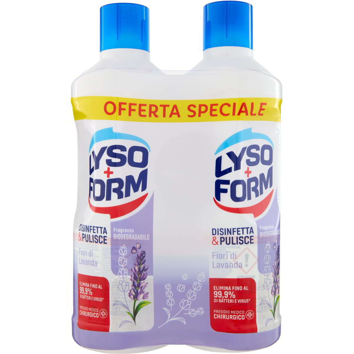 Detersivo pavimenti disinfettante fiori di lavanda LYSOFORM 2 X 1100 ML ...