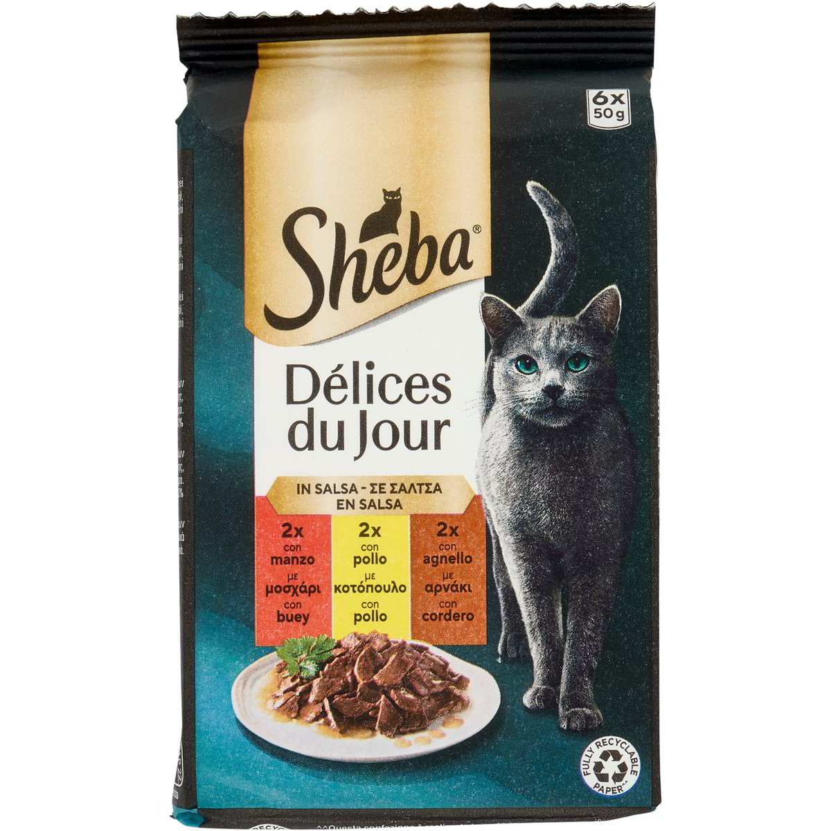 Alimento per gatti manzo/pollo/agnello in salsa SHEBA 6 X 50 G - Coop Shop