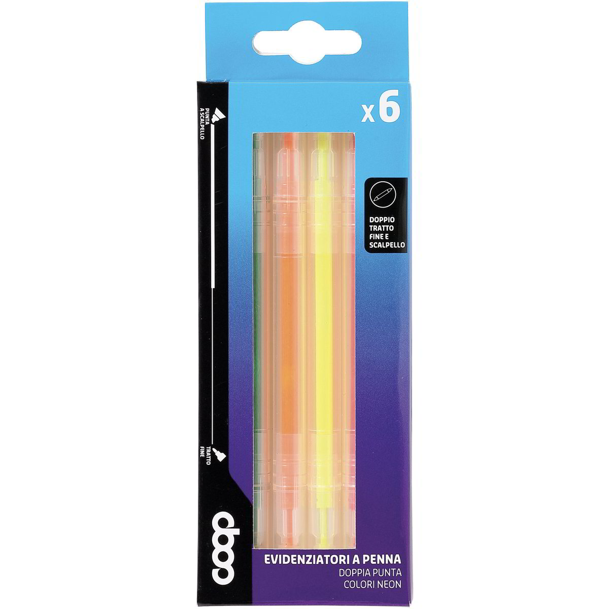 Evidenziatori neon doppia punta x6 COOP 1 PZ - Coop Shop