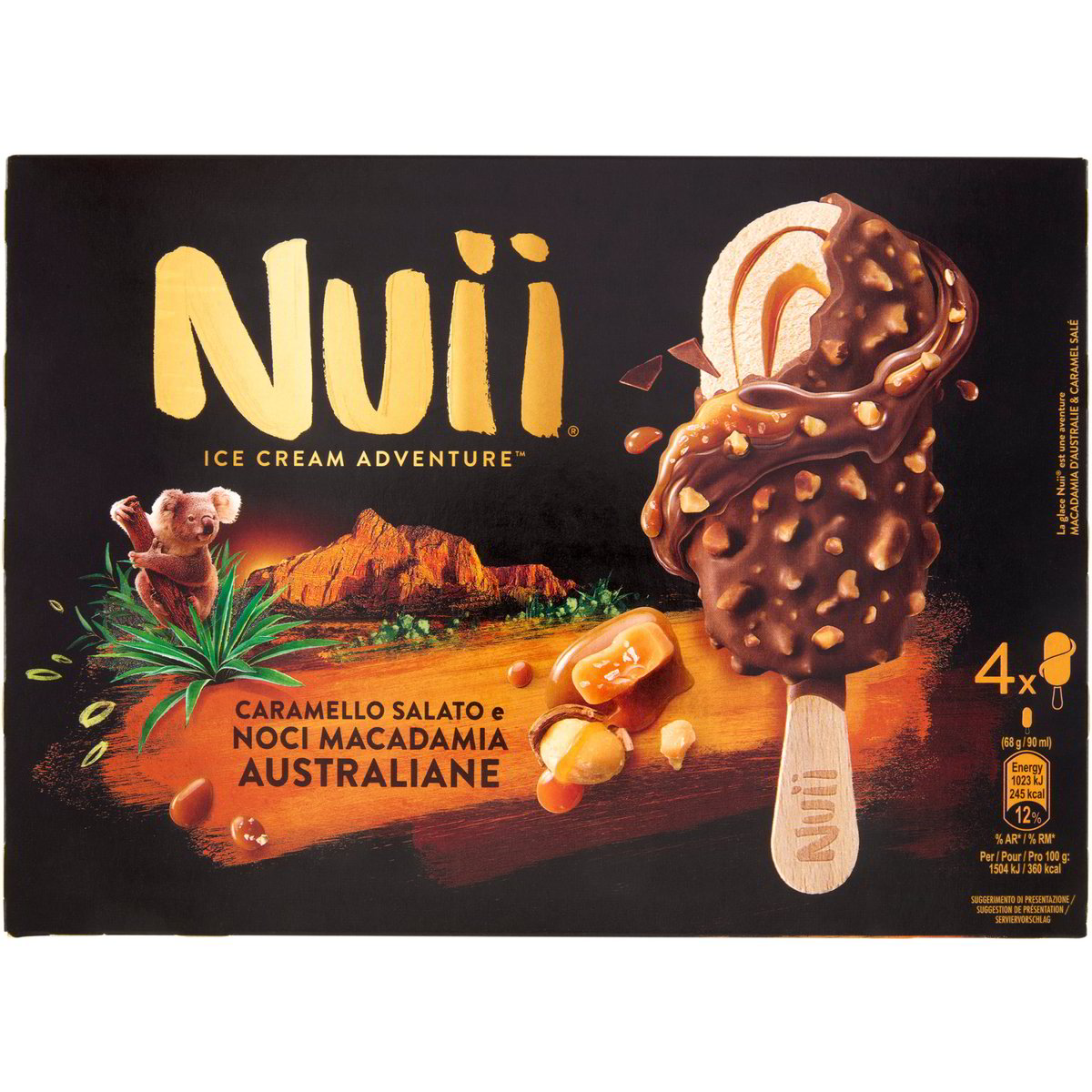 Stecco gelato caramello salato e macadamia NUII 4 X 68 G - Coop Shop