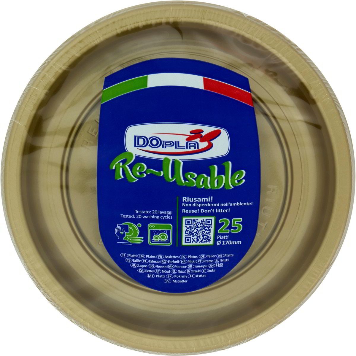 Piatti plastica riutilizzabili color oro 17cm x25 DOPLA 1 PZ - Coop Shop