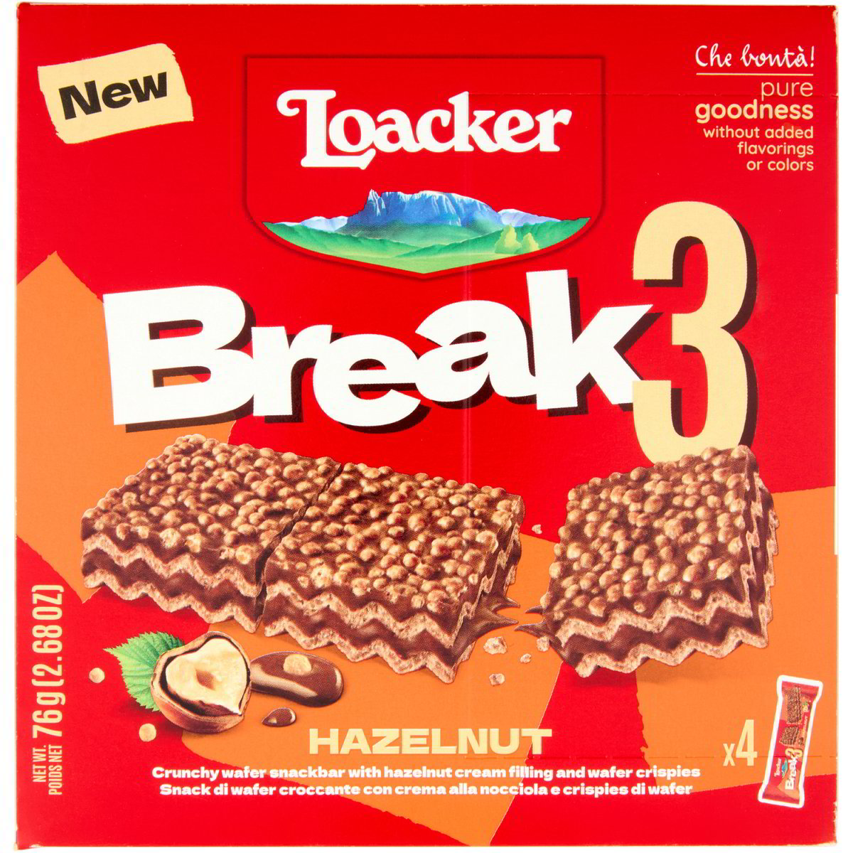 Wafer alla nocciola break3 x4 LOACKER 4 X 19 G - Coop Shop