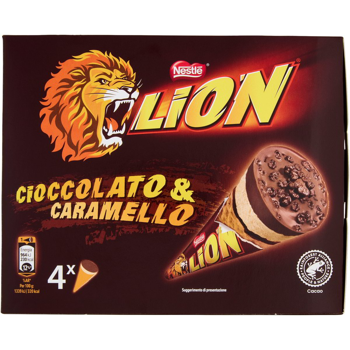 Gelato cono lion cioccolato e caramello x4 NESTLÉ 288 G - Coop Shop