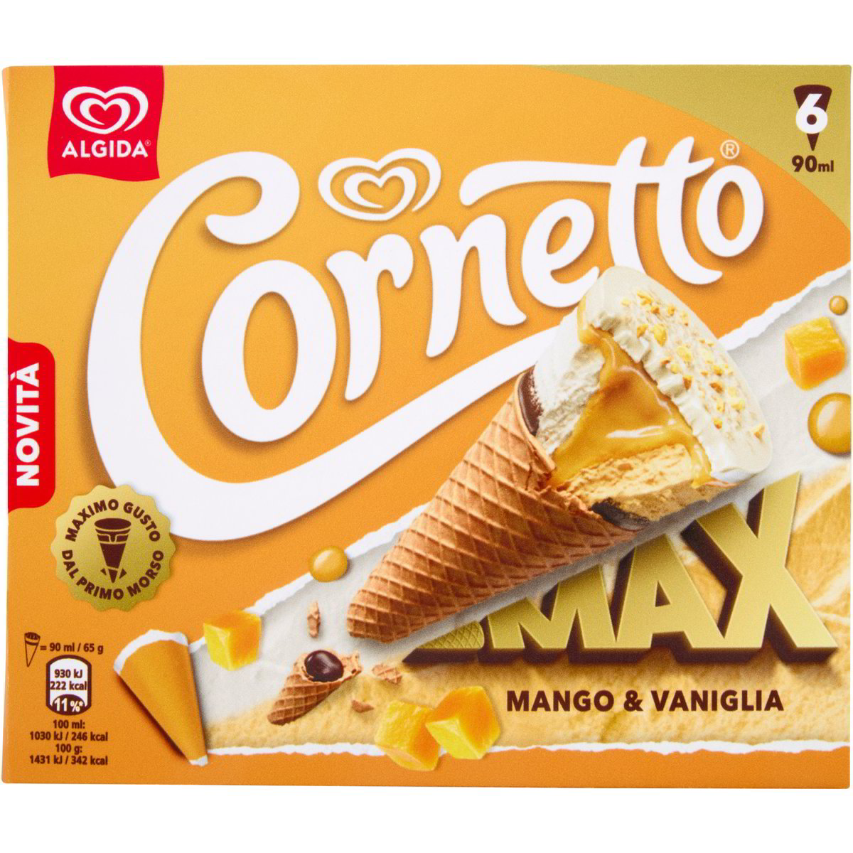 Cornetto max mango e vaniglia x6 ALGIDA 390 G - Coop Shop