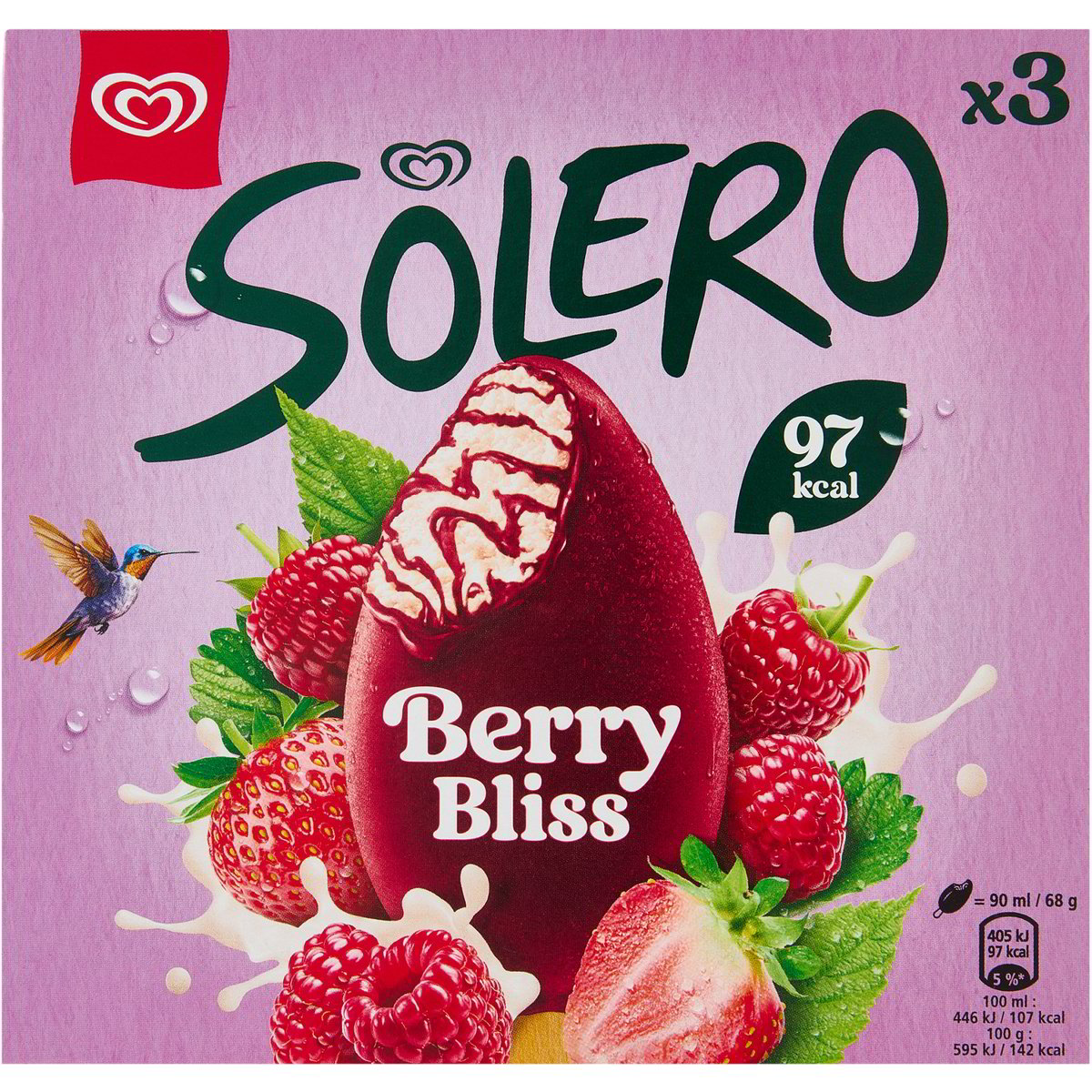 Gelato solero berry bliss lampone e fragola x3 ALGIDA 204 G - Coop Shop