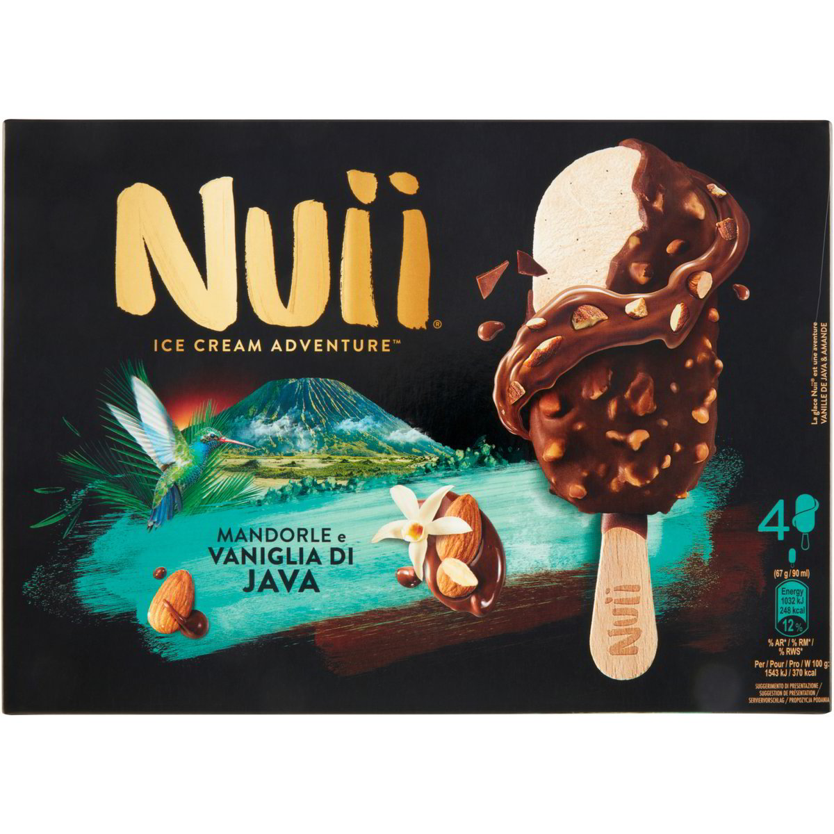 Stecco gelato vaniglia di java e mandorle NUII 4 X 67 G - Coop Shop