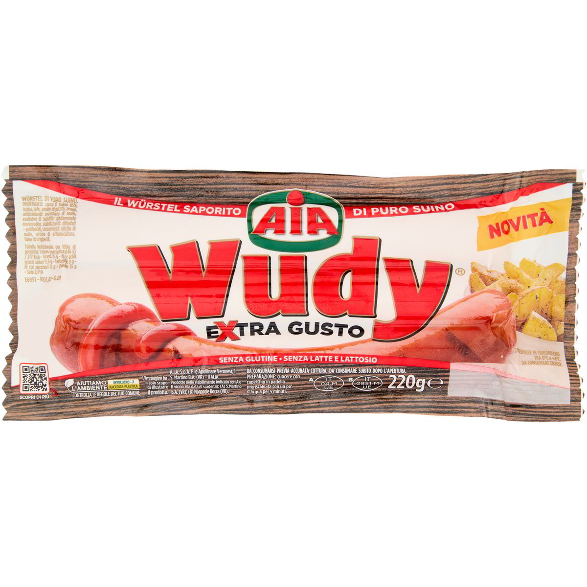 Wurstel di suino wudy extra gusto AIA 220 G - Coop Shop