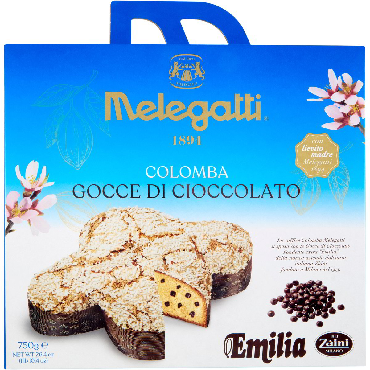 Colomba con gocce di cioccolato fondente MELEGATTI 750 G - Coop Shop