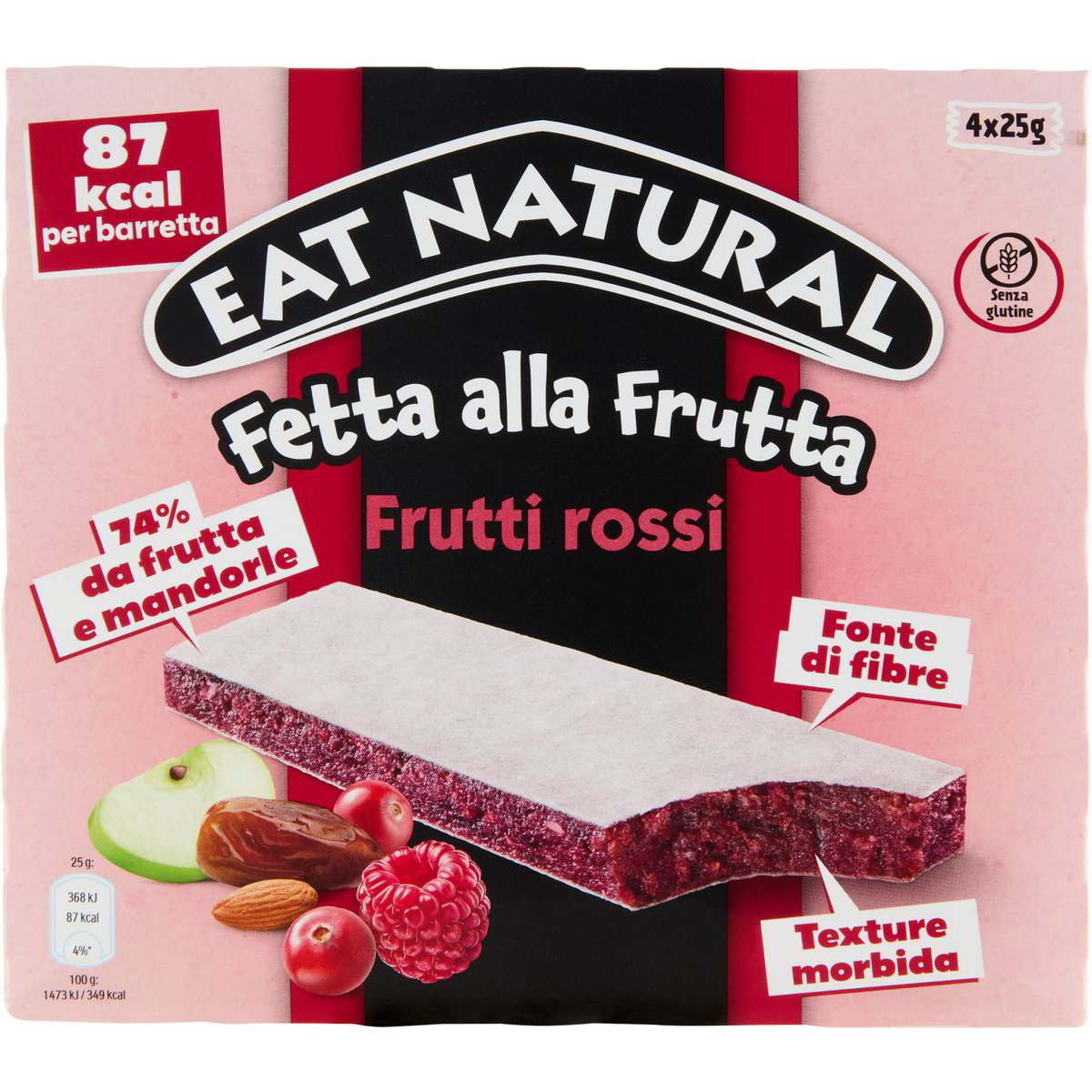 Barretta morbida fetta alla frutta frutti rossi x4 EAT NATURAL 100 G ...